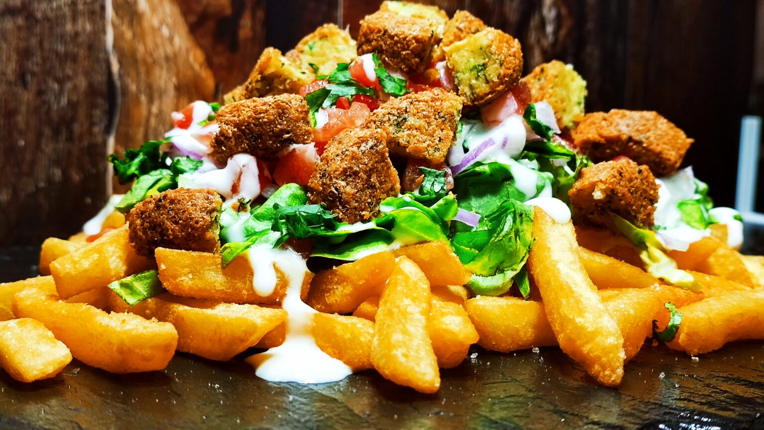 Falafel Fries (veganas) – Sultan Al Paso Rastaurante